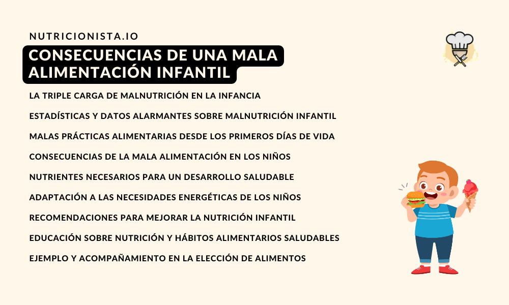 Consecuencias de una mala nutrición infantil